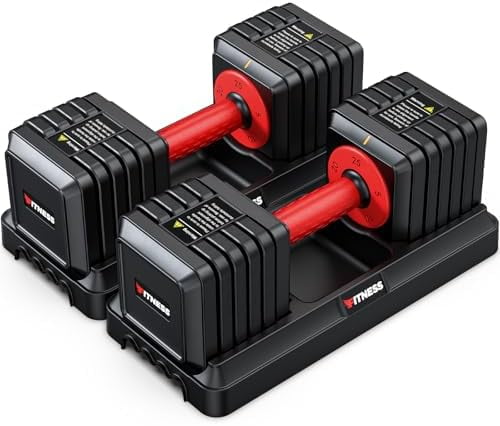 Adjustable Dumbbells Set of 2-25LB/55LB Dumbbells Set-1Sec Adjustable ...