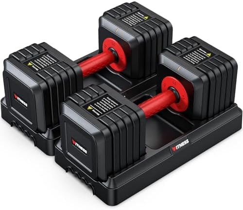 Adjustable Dumbbells Set of 2-25LB/55LB Dumbbells Set-1Sec Adjustable ...