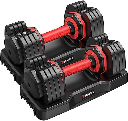 Adjustable Dumbbells Set of 2-25LB/55LB Dumbbells Set-1Sec Adjustable ...