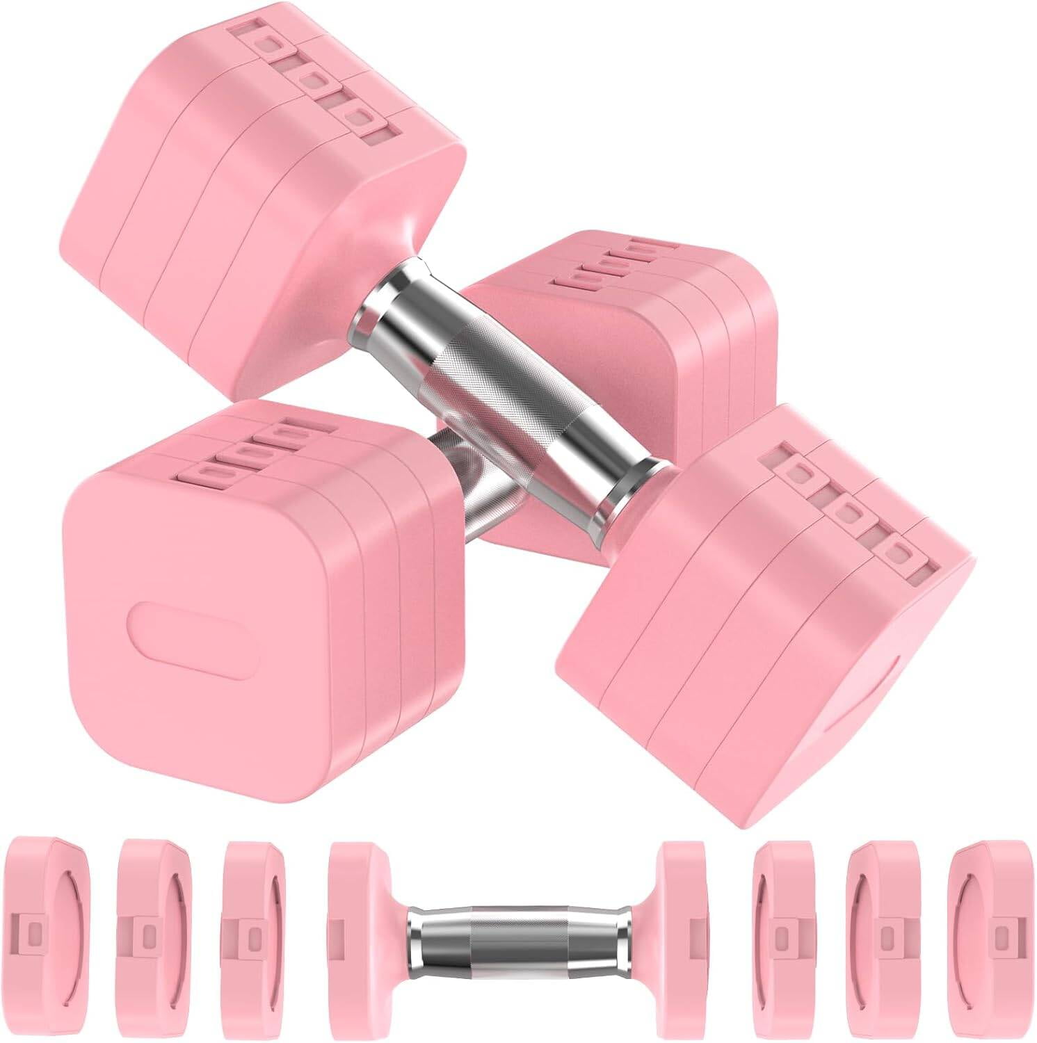 Adjustable Dumbbells Set of 2, Adjustable Weight Dumbbells with 4 Levels 4.4lb, 6.6lb, 8.8lb ...