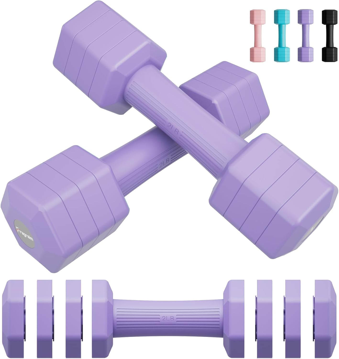 Adjustable Dumbbells Set, 4 in 1 Hand Weights Set for Women Men 10 LB ...