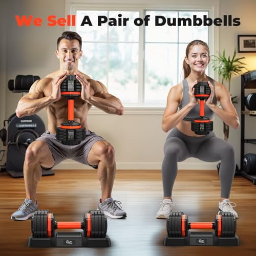 Adjustable Dumbbells Set, Adjustable Weights15/25/35/45/55lbs ...
