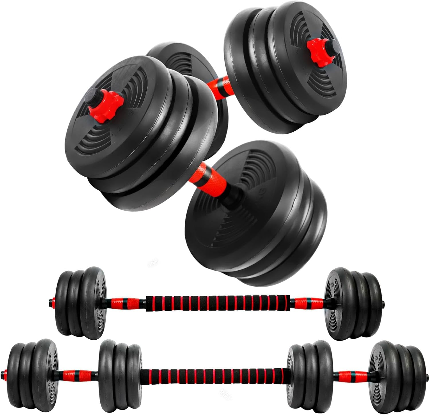 Adjustable Dumbbells Set, Upgrade 44LBS Free Weight Set with Connecting ...