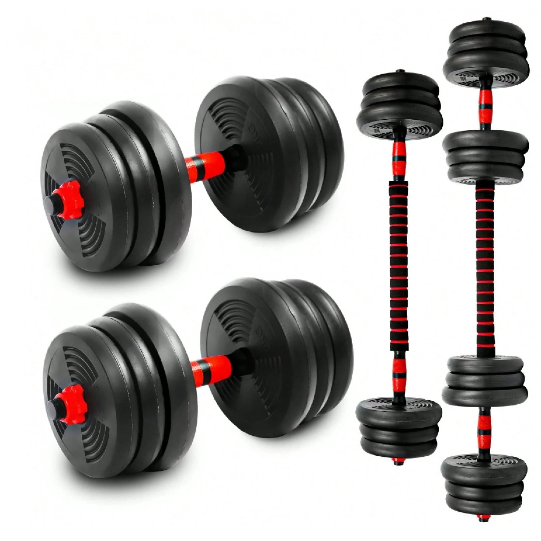 Adjustable Dumbbells Set, Upgrade Set With Connecting Rod, 3 In 1 ...
