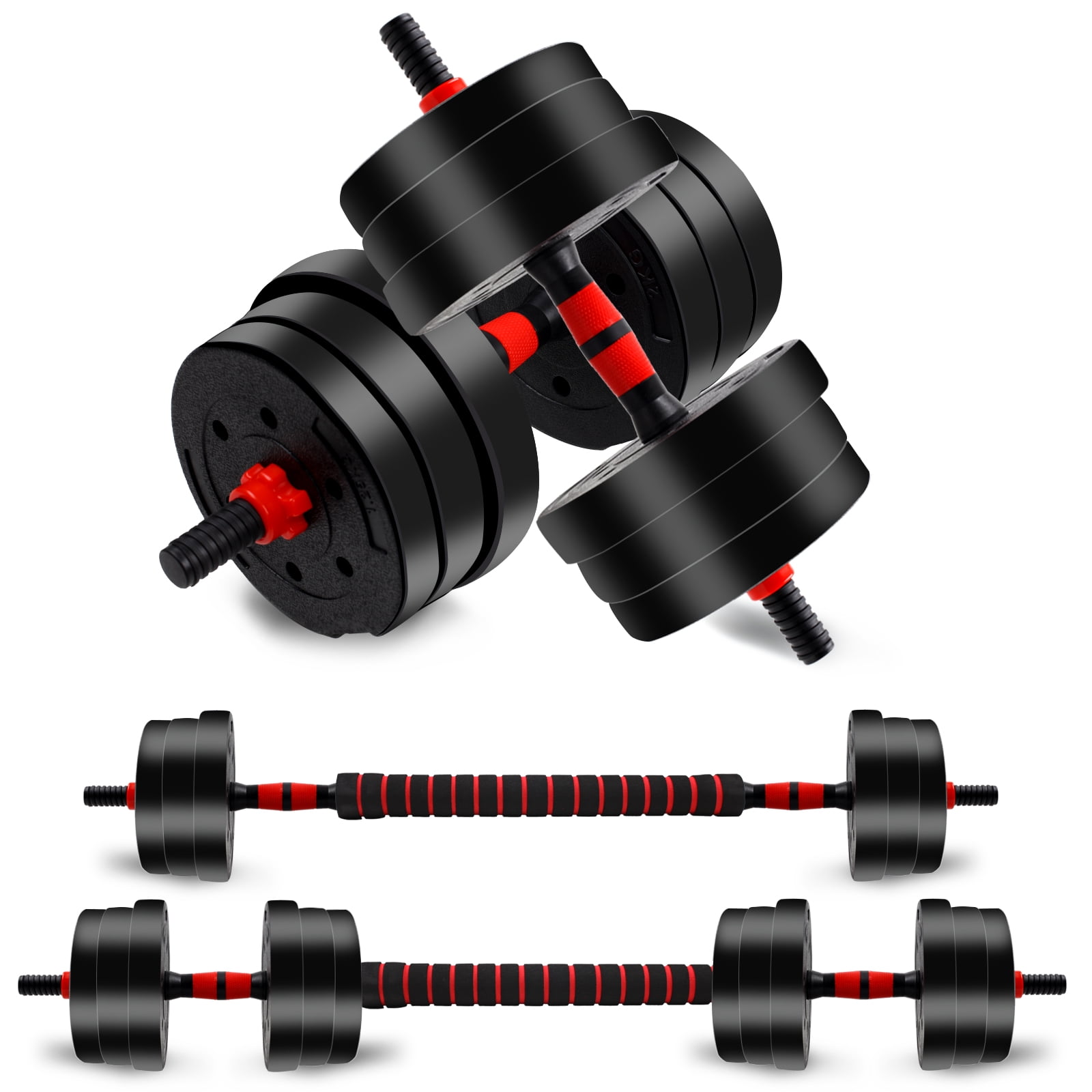 Adjustable-Dumbbells-Sets, 44lbs Free Weights-Dumbbells Set of 2 ...