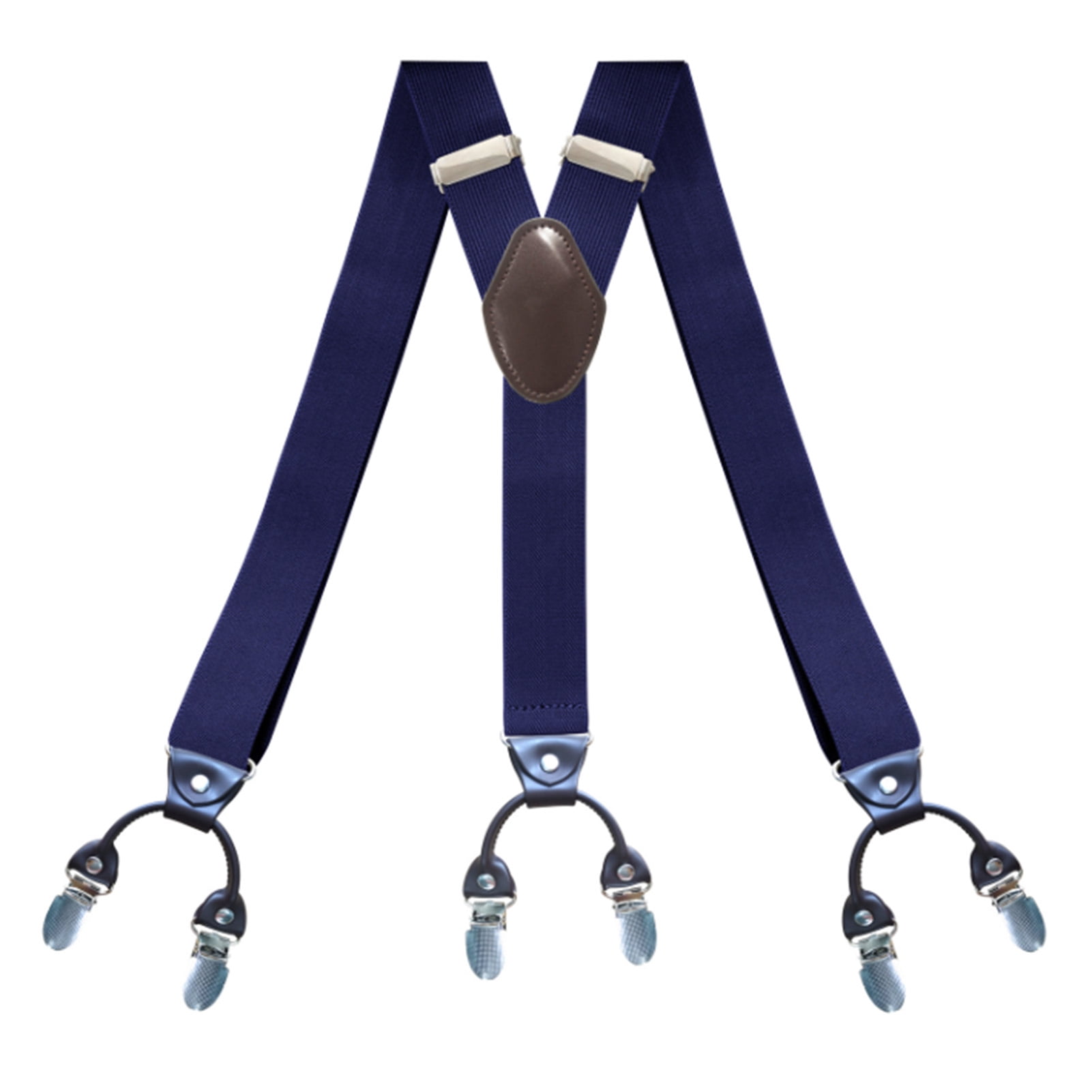 Adjustable Elastic Men's Clip Suspender with Non-Slip 6 Clips, Y-Shape ...