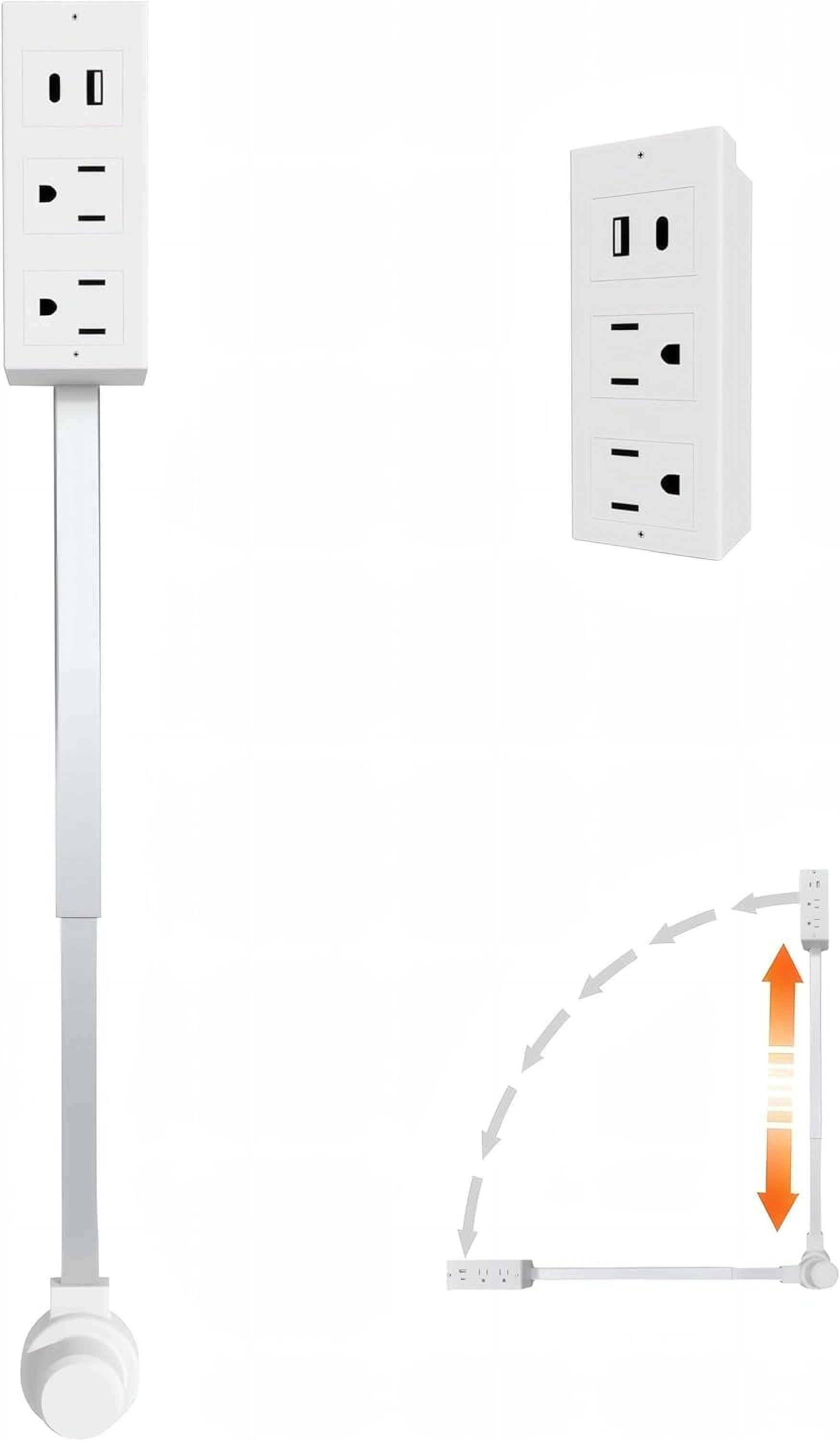 Adjustable Electrical Outlet Extender with USB-C & USB-A,18"-28 ...