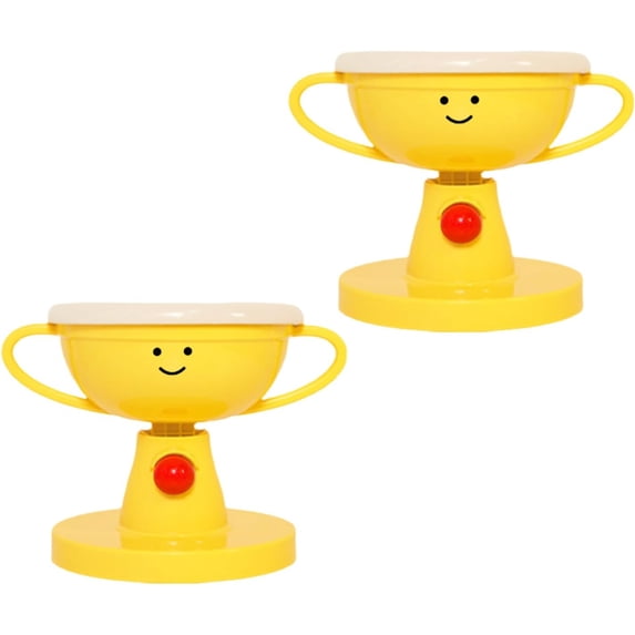 Adjustable Elevated Cat Bowl & Small Pet Feeder, Trophy Shaped Raised ...