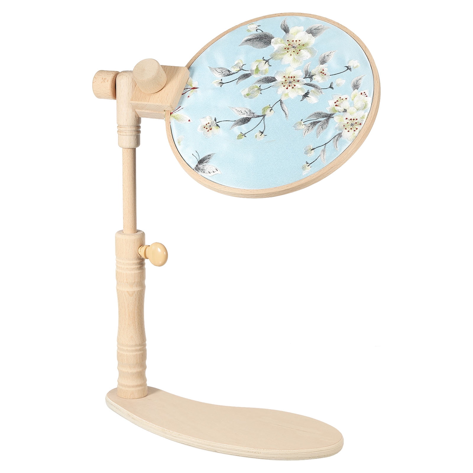 Uxcell Adjustable Embroidery Hoop Stand, Beech Wood, 14-18.5 Inch, 360 ...