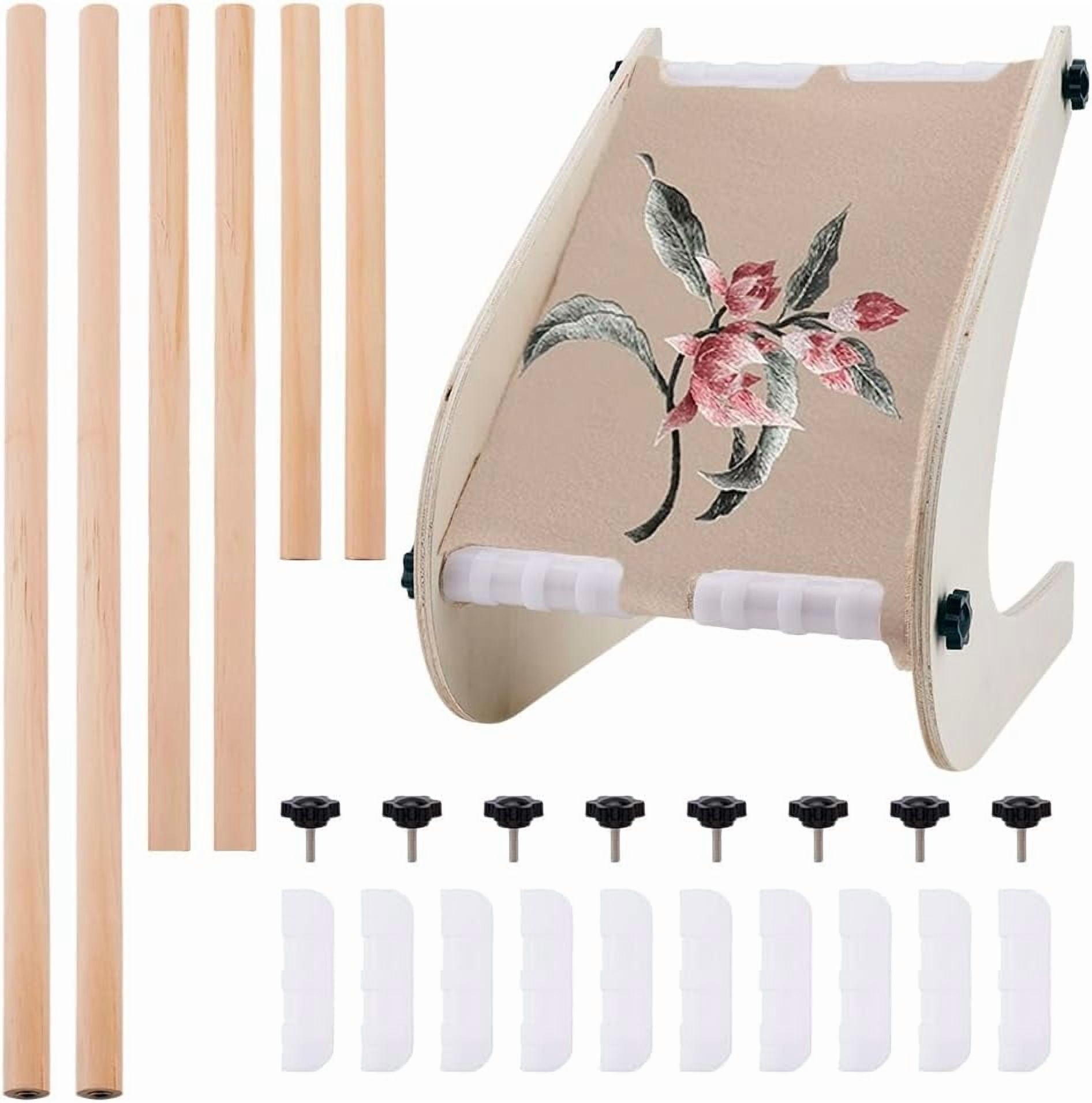 Adjustable Embroidery Table Stand Stitch Hoop Stand Wooden Embroidery ...