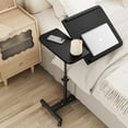 Adjustable End Table Overbed Bedside Table with Wheels, Standing ...