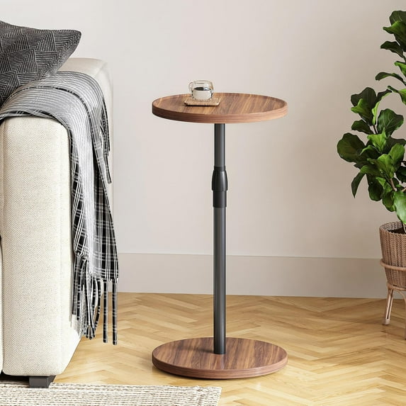 Adjustable End Table, Small Round Side Table, Drink Table for Small ...