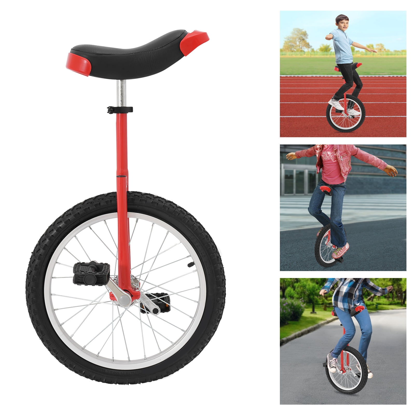 Adjustable Exercise Unicycle, Outdoor Unicycle, One Wheel Bike Red ...