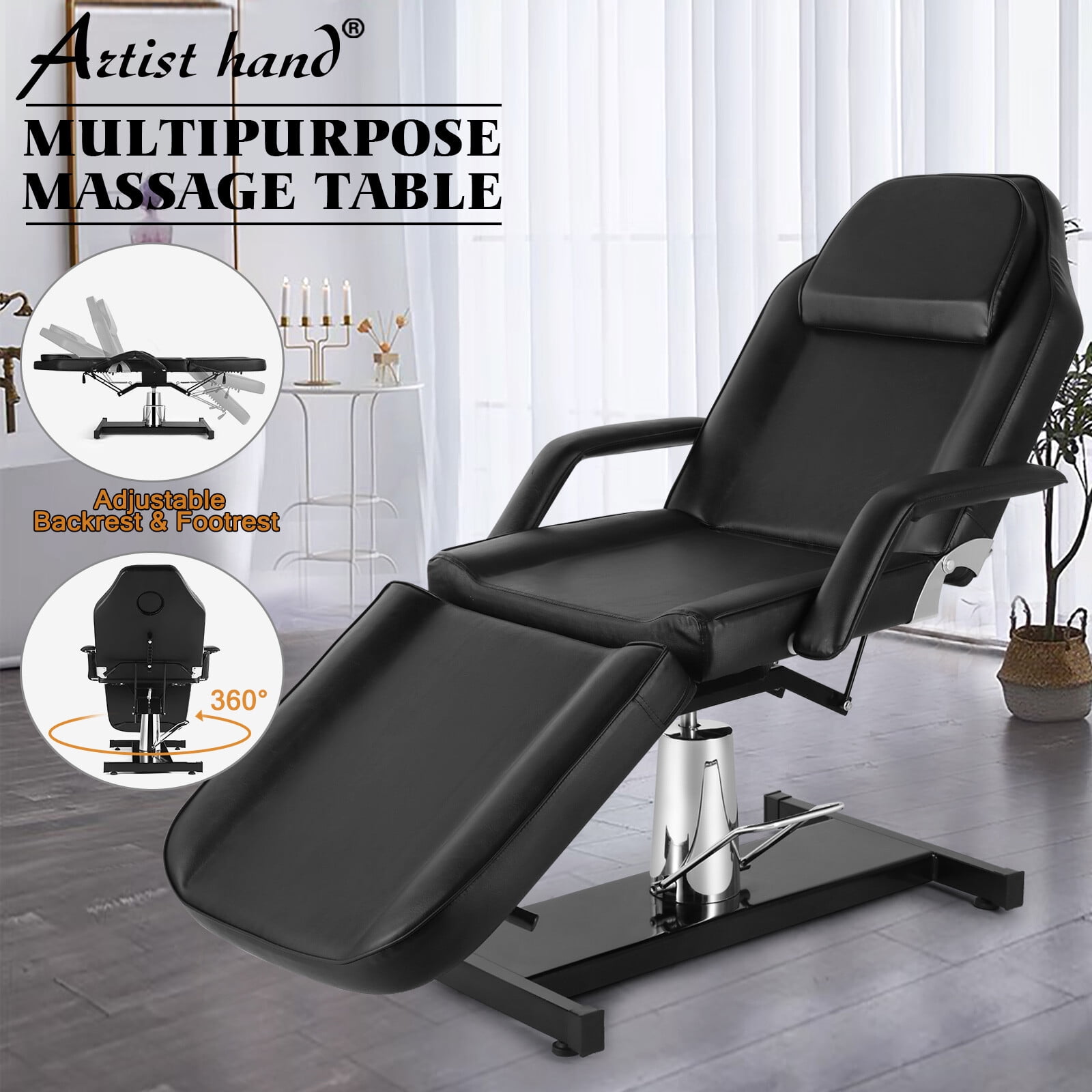 Adjustable Facial Table Tattoo Chair Massage Bed for Spa Salon Barber ...