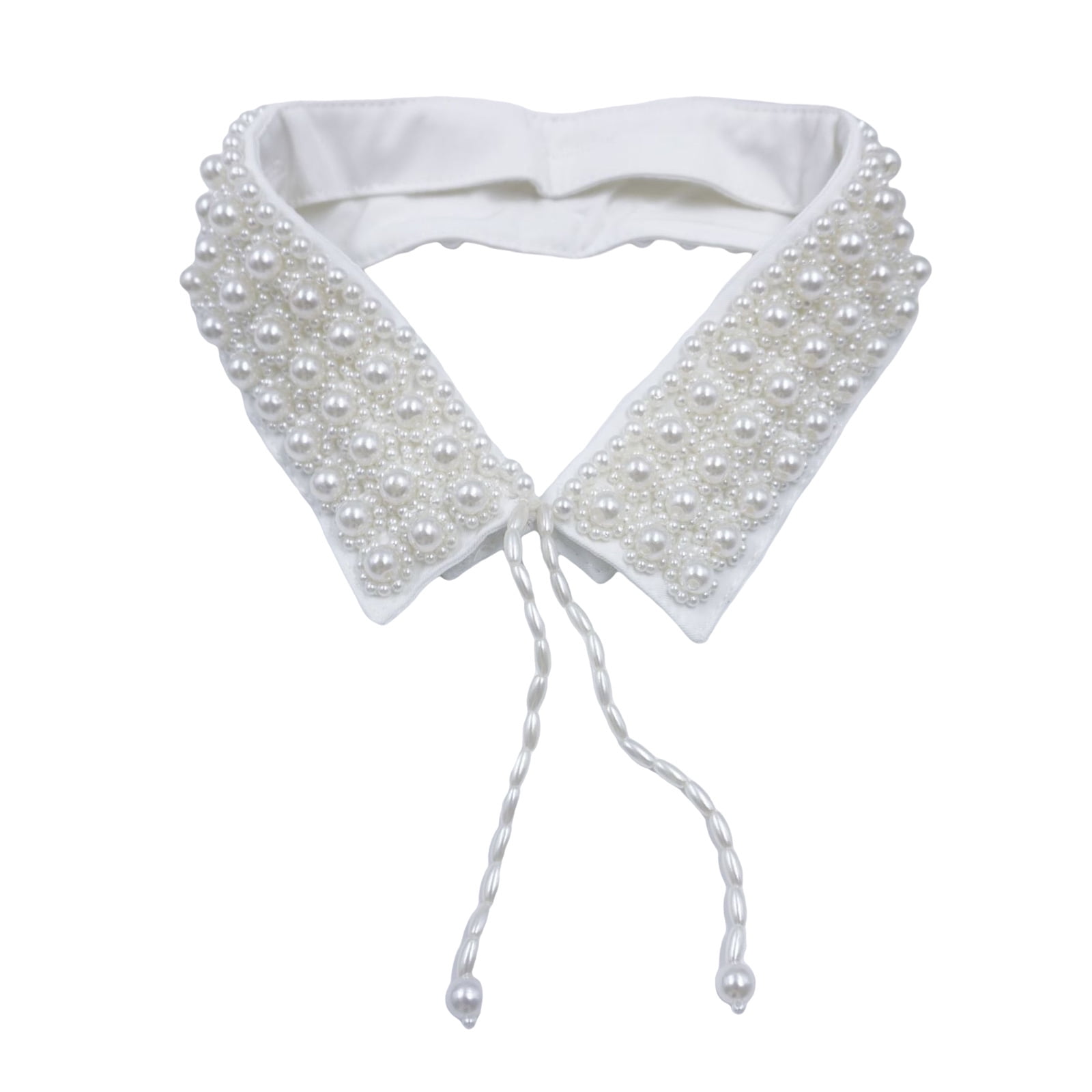 Adjustable Faux Collar with Pearls Decors Women Clothing Accessory ...