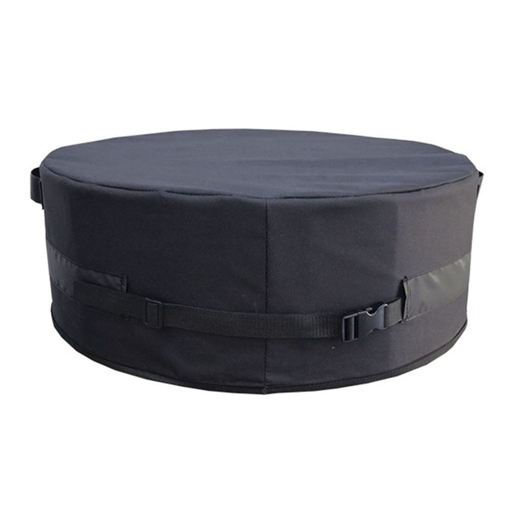 Adjustable Fire Pit Cover with Buckle Straps, Waterproof 600D Fabric ...
