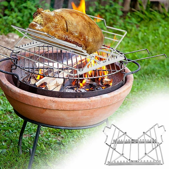 Adjustable Fire Pit Grill, Versatile Cooking, Height-Tunable, Stainless ...