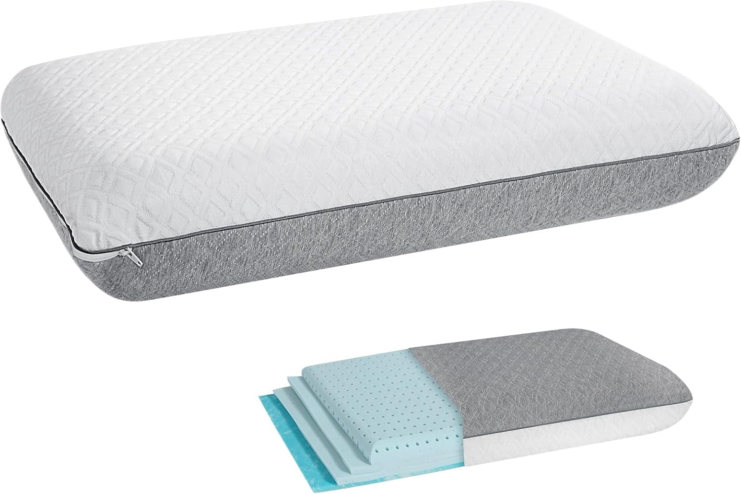 Adjustable Firm Memory Foam Pillow for Sleeping, Set of 2 Cooling ...