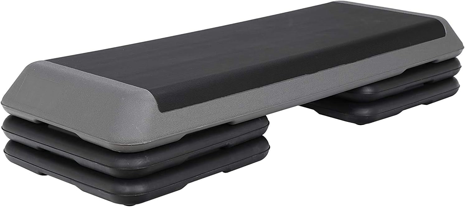 Adjustable Fitness Step Platform 43" Gym Aerobic Training Stepper w/4 ...