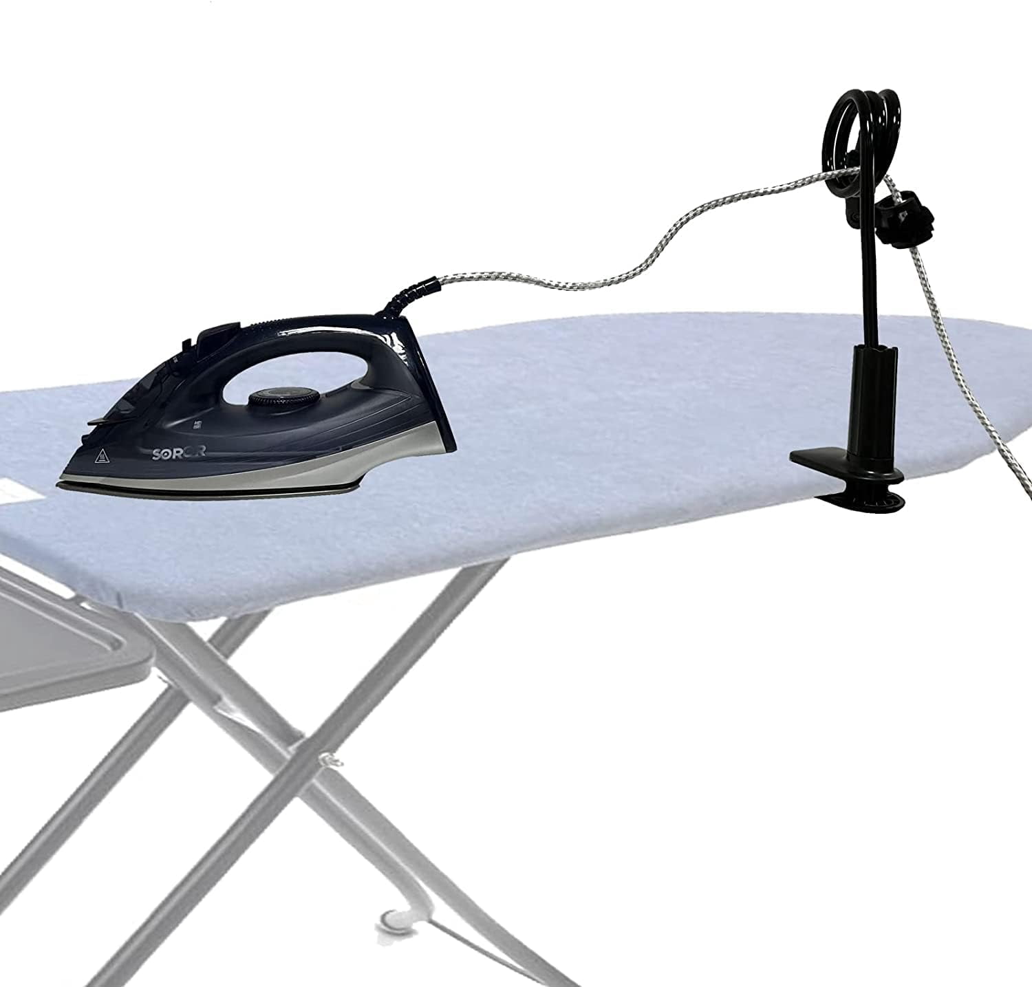 Adjustable Flexible Iron Cord Minder, Ironing Board Cord Holder, Holds ...