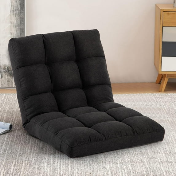 Adjustable Floor Chair, 6 Position Recliner for Adults, Wide Seat ...