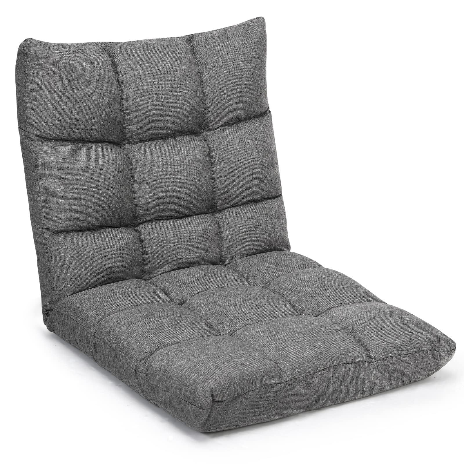 Adjustable Floor Gaming Sofa Chair 14-Position Cushioned Folding Lazy ...