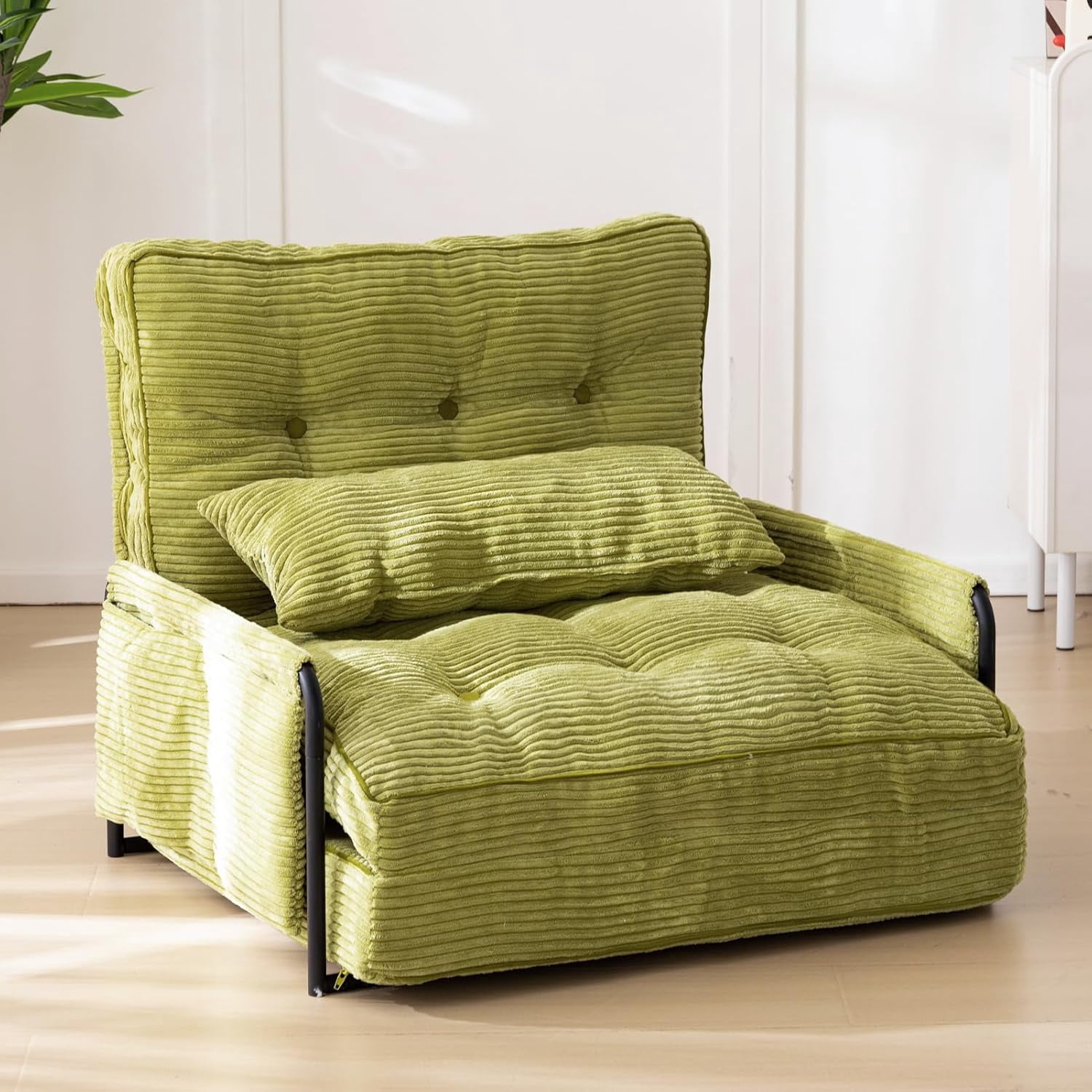 Adjustable Floor Sofa Couch with 2 Pillows, Multi-Functional Bean Bag ...