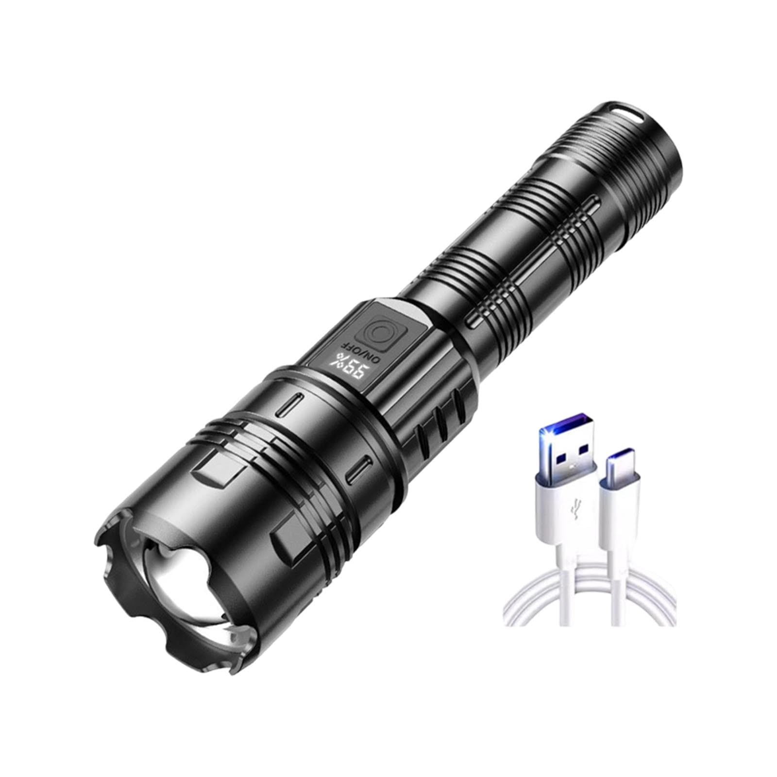 Adjustable Focus Zoomable Rechargeable Flashlight with Multiple Modes ...