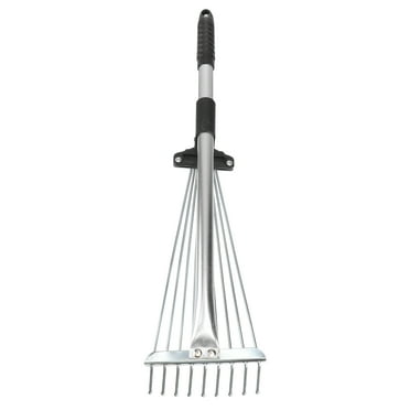 KAMIDA Adjustable Metal Rake for Leaves,Garden Dethatcher Yard Rake ...