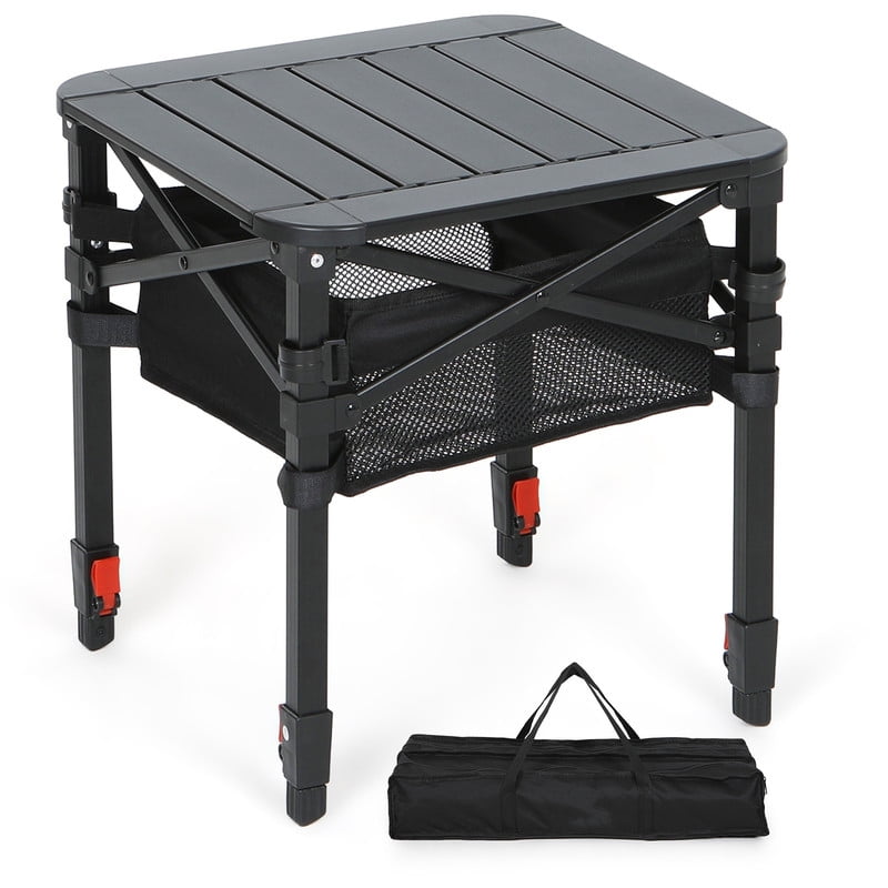 Adjustable Folding Camping Table with Roll-Up Top, Lightweight Portable ...