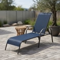 Adjustable Folding Patio Chaise Lounge Chair– Heavy-Duty Steel Frame, 5 ...