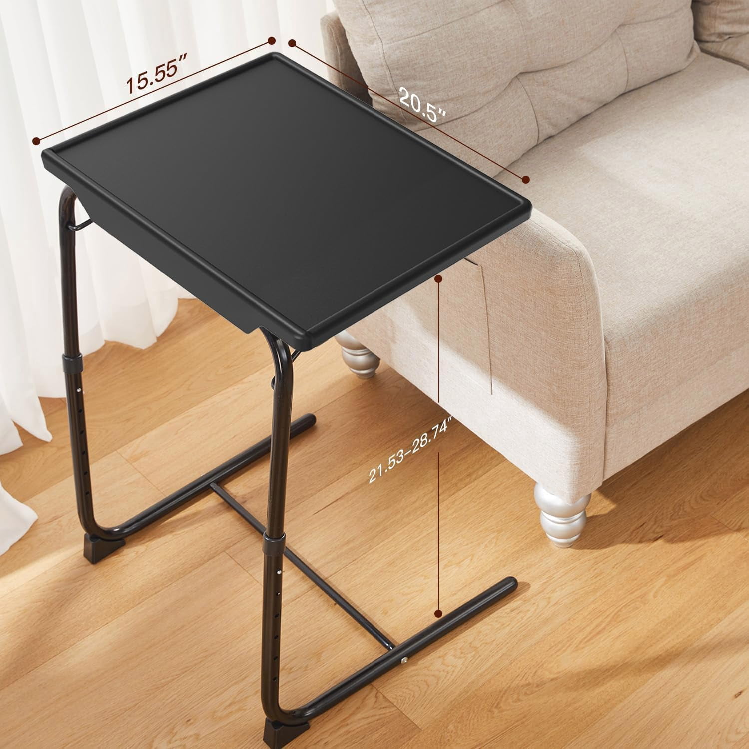 Adjustable Folding TV Dinner Tray Table for Bed & Sofa, TV Tray Table ...