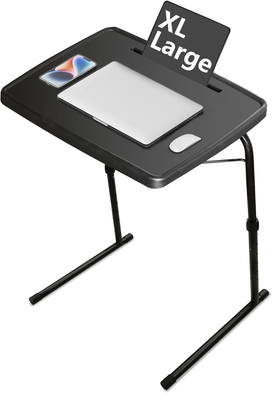 Adjustable Folding TV Tray Table, Larger TV Dinner Plastic Tray Table ...