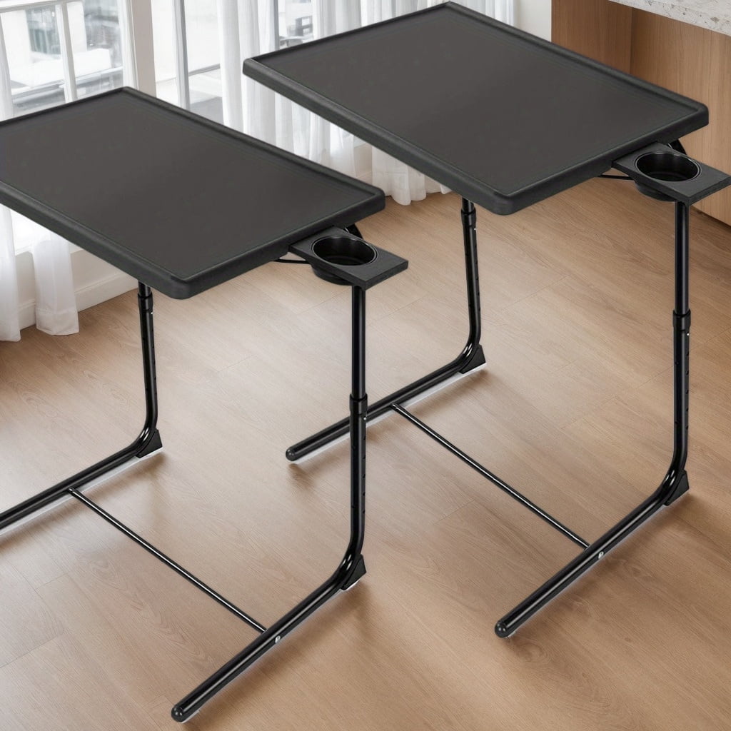 Adjustable Folding Table 2pcs- TV , 6-Level Height Adjustment, 3 Tilt ...