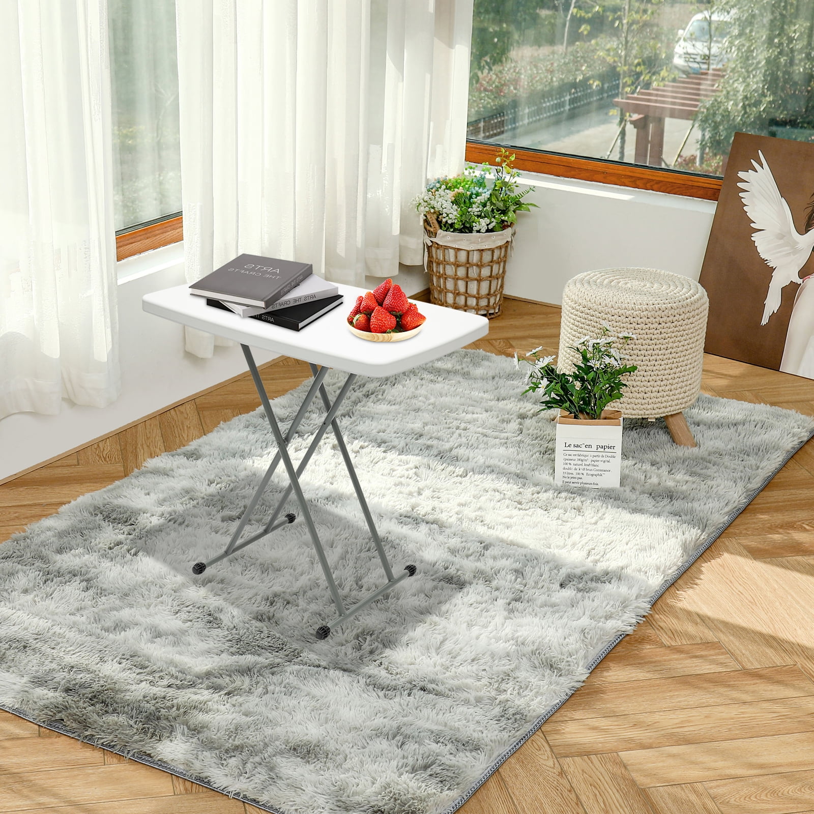 Adjustable Folding Table – Portable and Sturdy Modern Design, Height ...