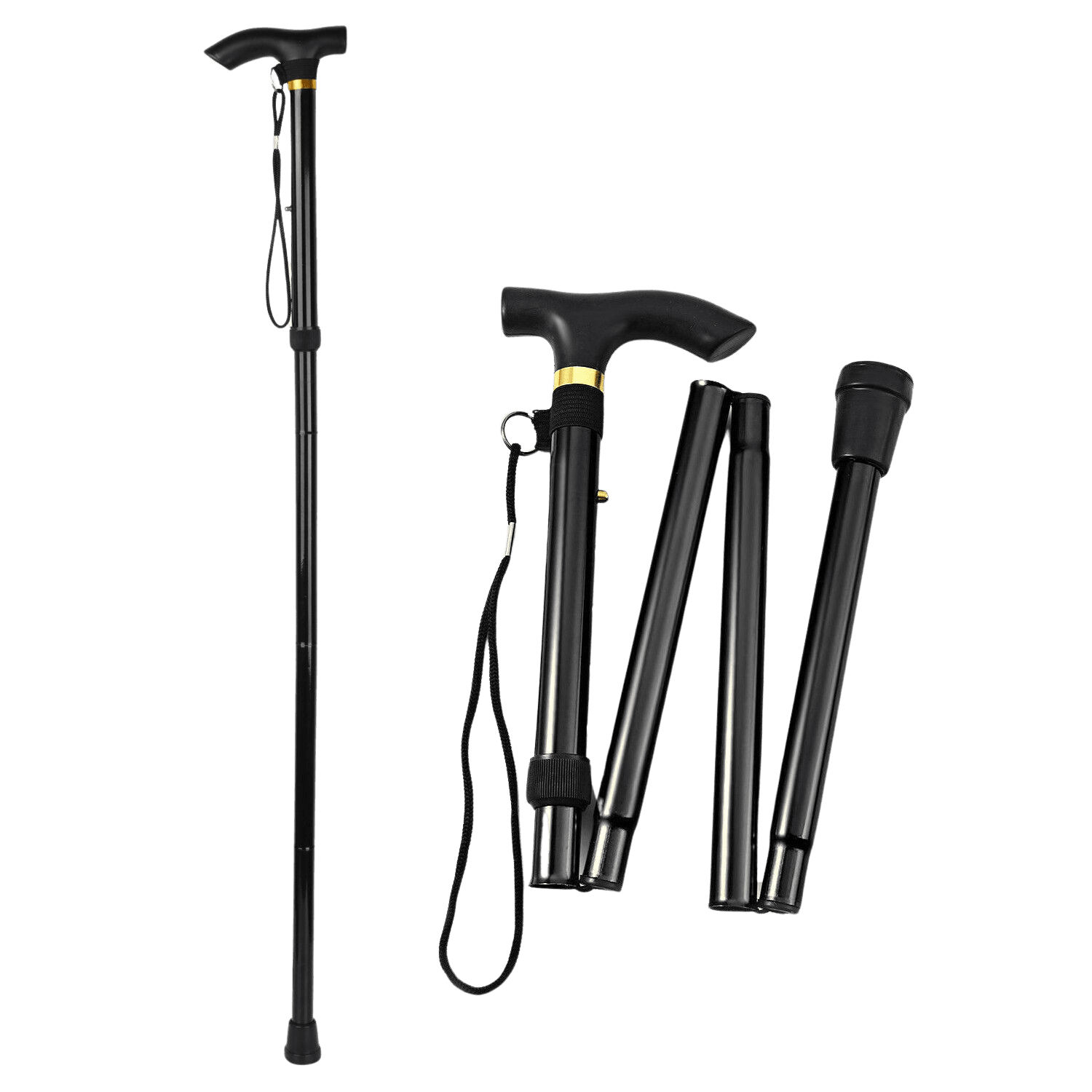 Adjustable Folding Walking Cane for Men & Women - 4 Section ...