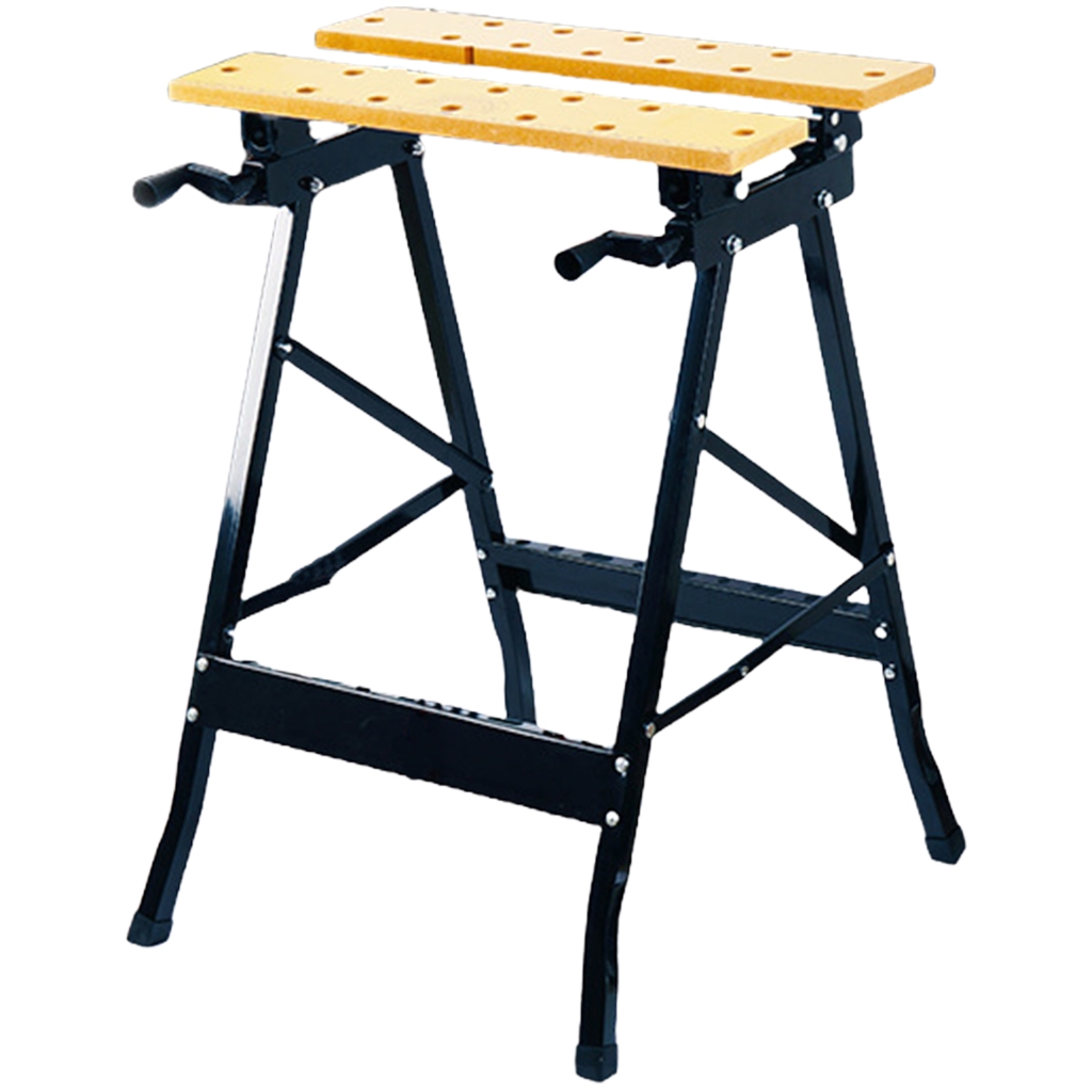Adjustable Folding Workbench & Sawhorse Portable Table with Quick ...