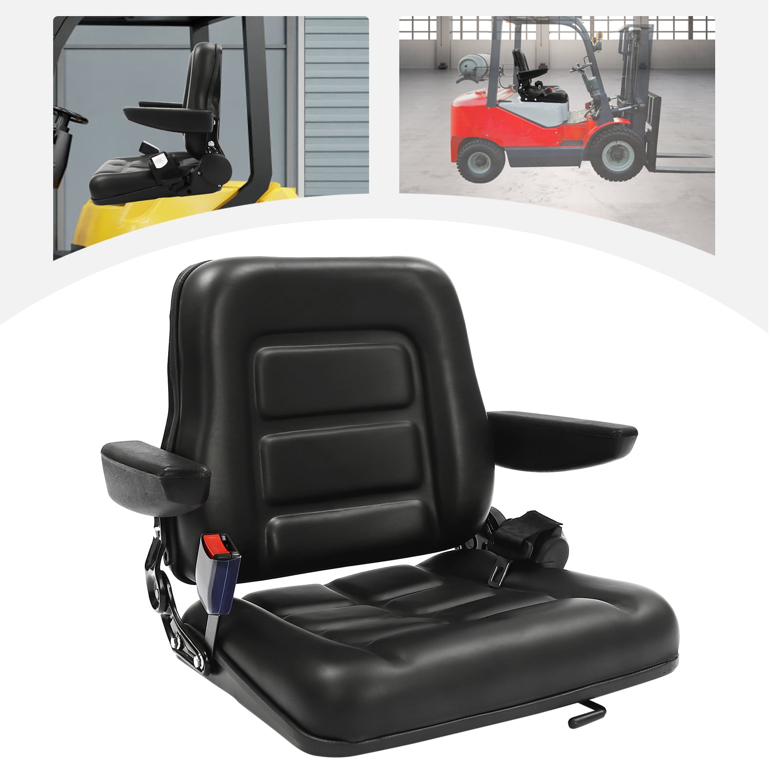 Adjustable Forklift and Garden Tractor Seat, PVC Upholstery, Ergonomic ...