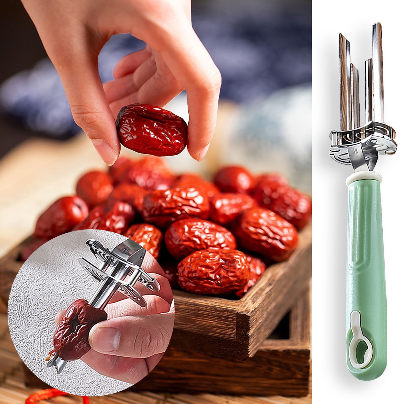 Adjustable Fruit and Vegetable Corers Tool, 2-in-1 Bell Pepper Cutter ...