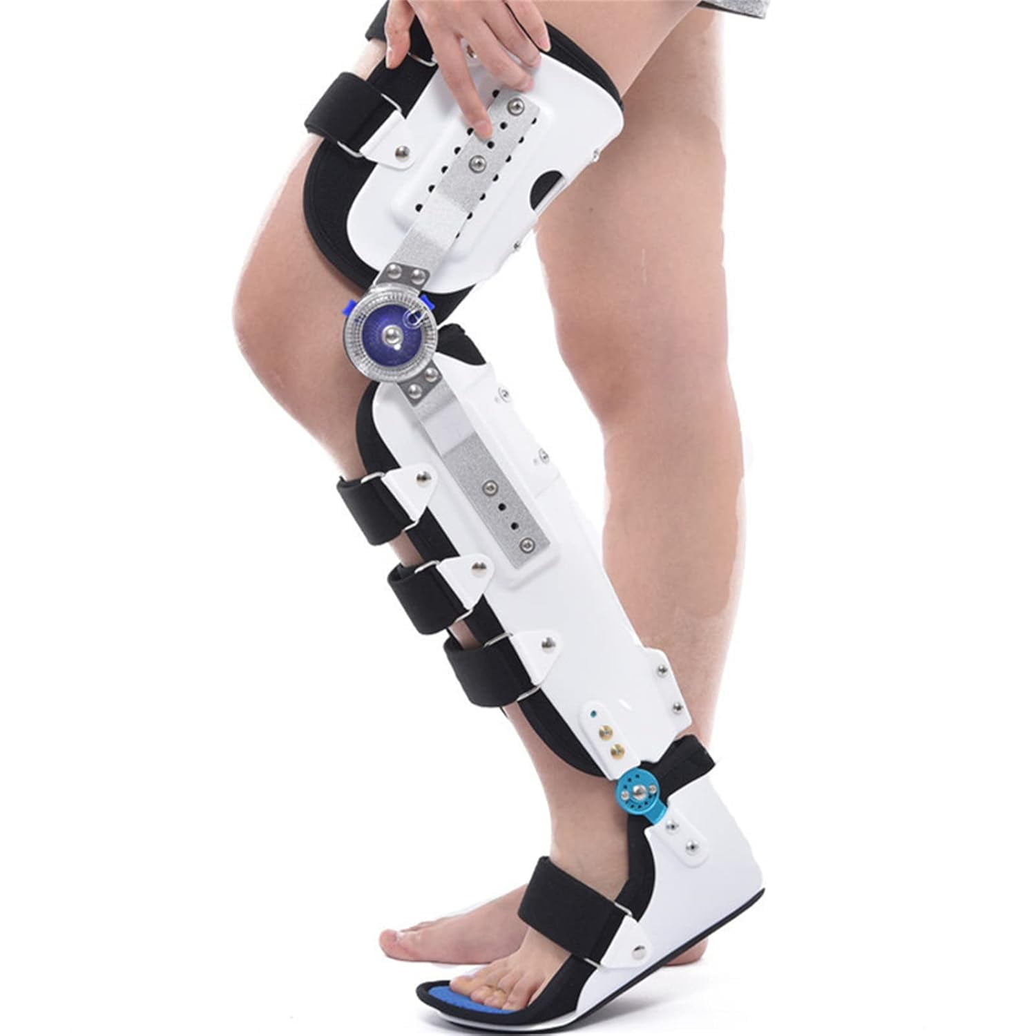 Adjustable Full Leg Brace for Post-Activity Support, Hinged Knee Ankle ...