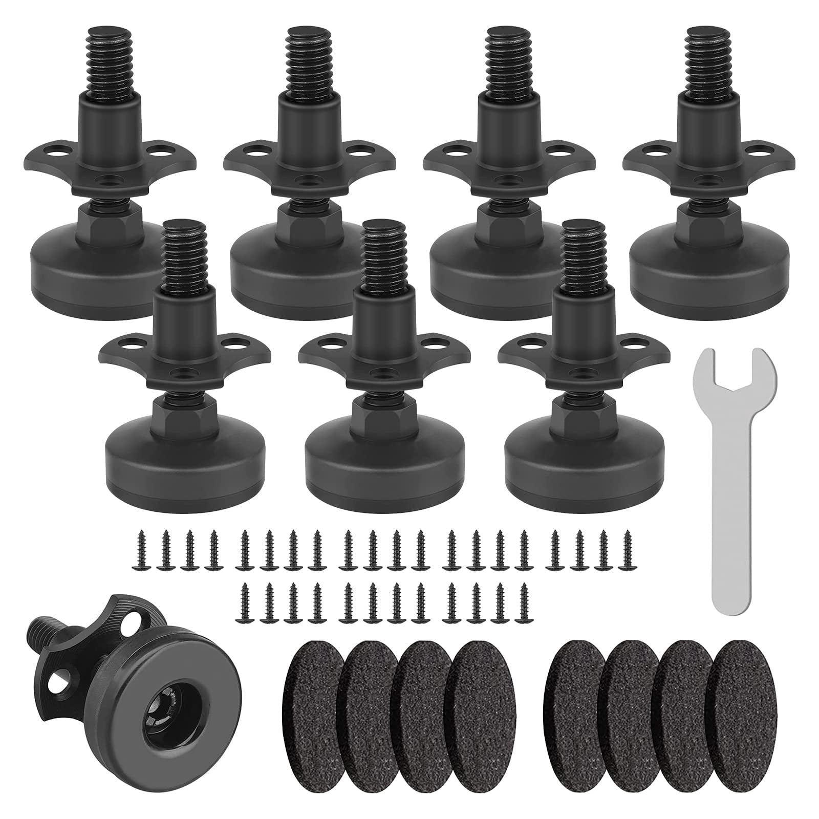 Adjustable Furniture Levelers 8 Pack Heavy Duty Threaded Feet for ...