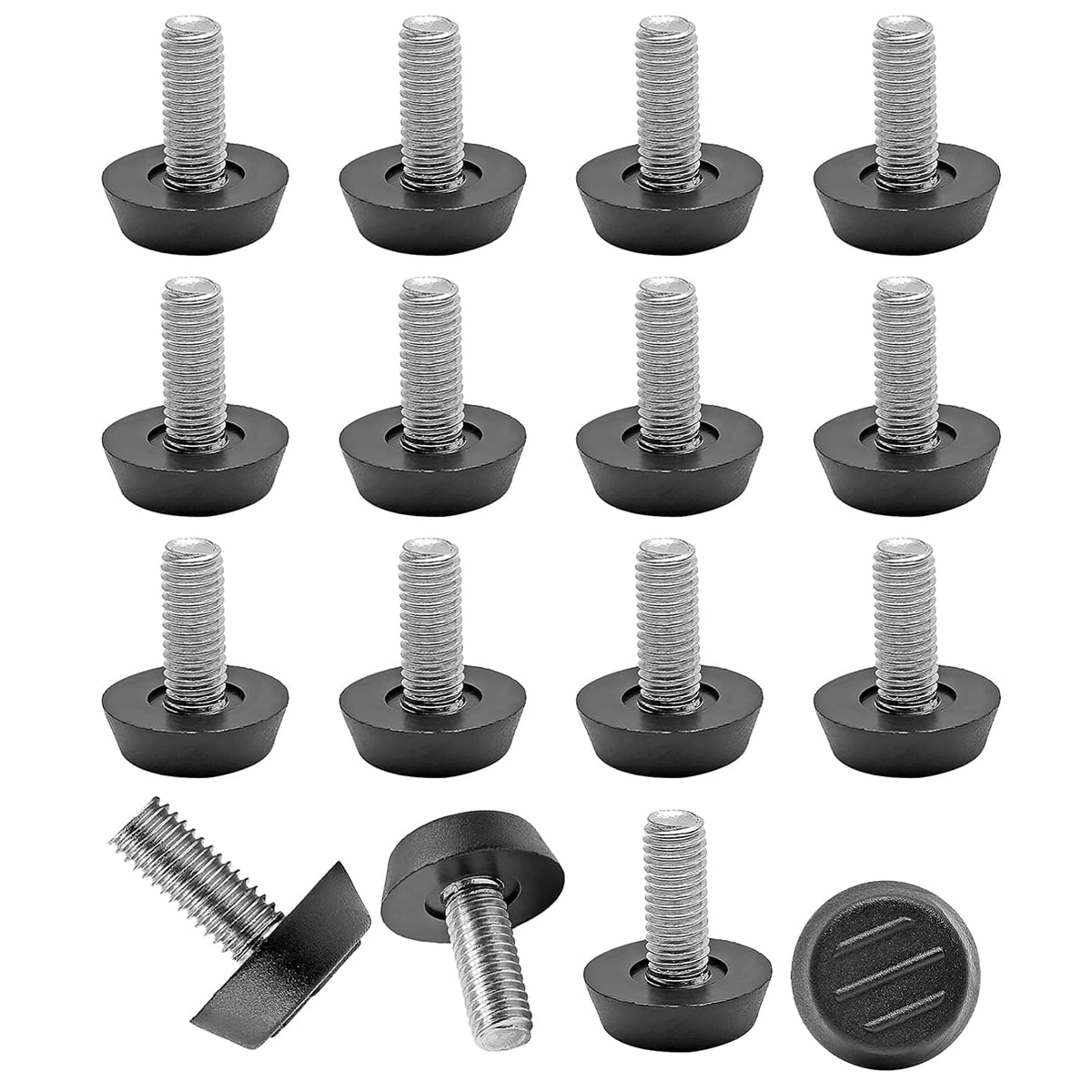 Adjustable Furniture Levelers Screw in Threaded, Galvanized Steel Screw ...