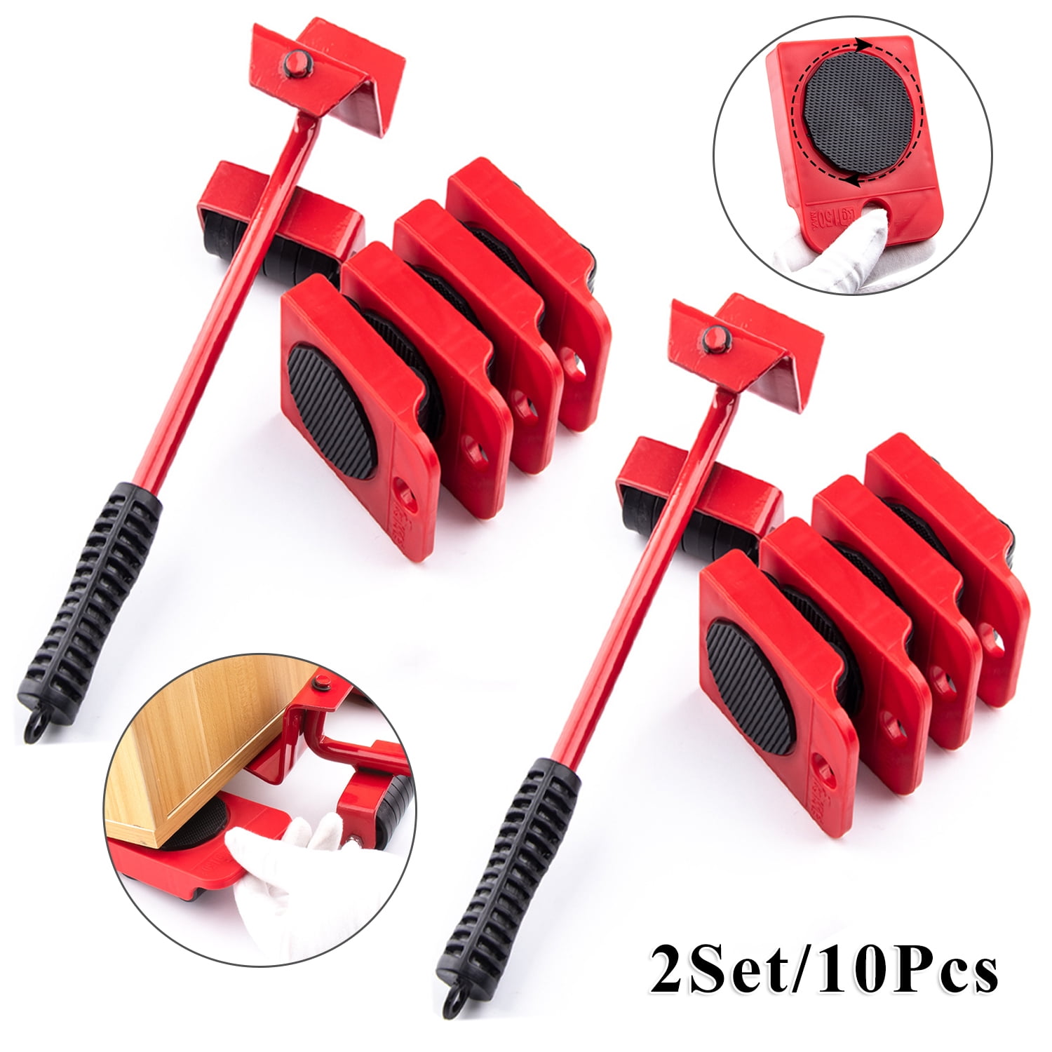 Adjustable Furniture Lifter with 4 Sliders, Easy Furniture Moving Pads ...