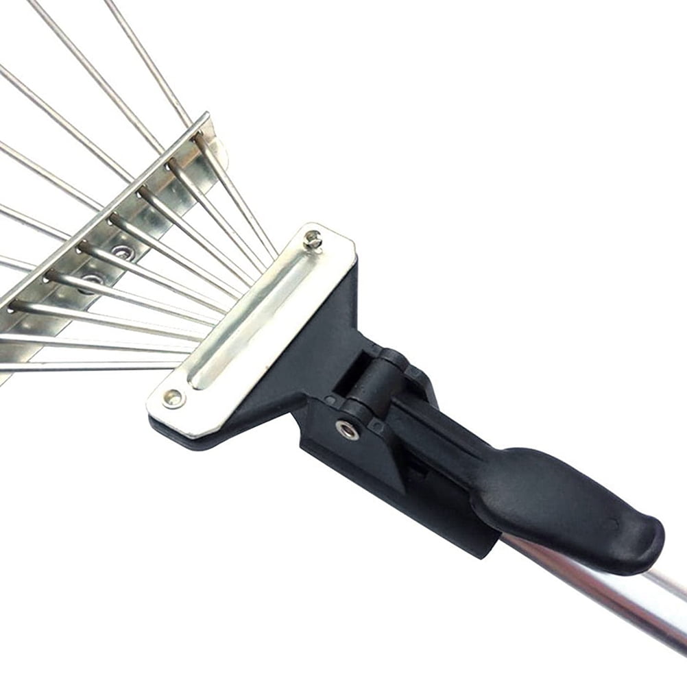 Adjustable Garden Leaf Rake Alloy Telescopic Hoe Grass Tool Multi ...
