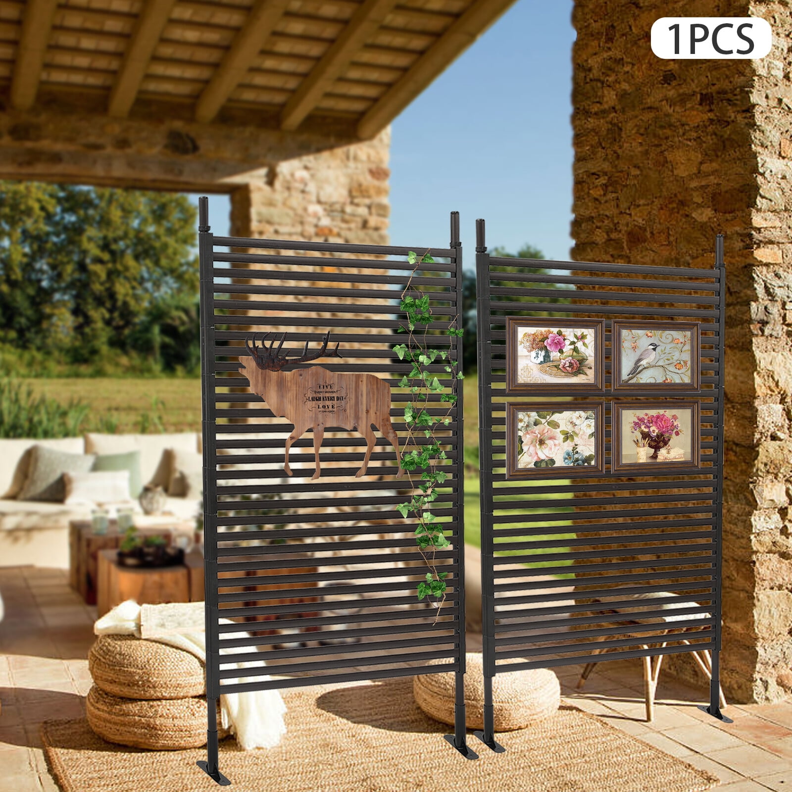 Adjustable Garden Privacy Screen, Steel Outdoor Fence for Patio ...