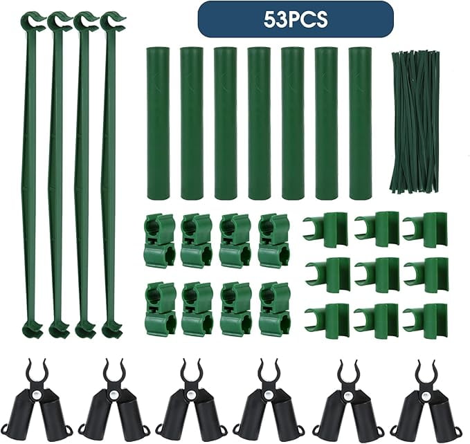 Adjustable Garden Stakes Connectors, Plastic Plant trellis Clips for 0. ...