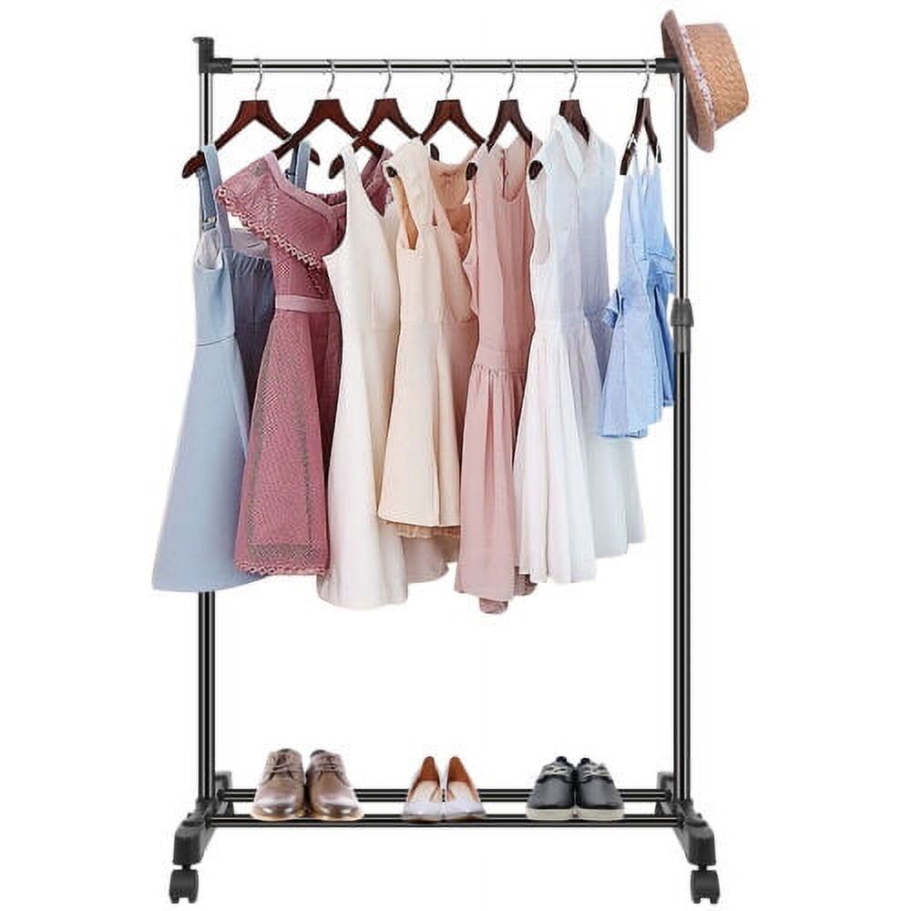 Adjustable Garment Rack Clothes Hanger Rolling Collapsible Clothing ...