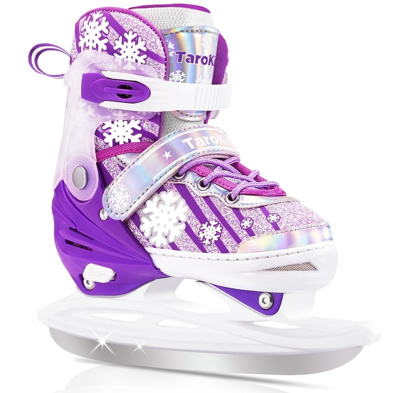Adjustable Girls Ice Skates for Kids, 4 Size Adjustable Kids Ice Hockey ...