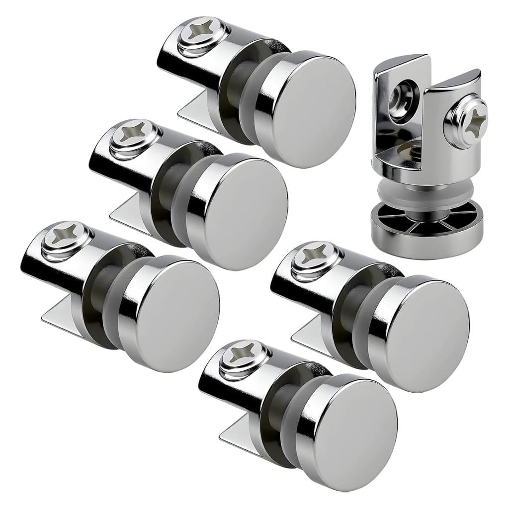 Adjustable Glass Panel Clamps Pack Of 6 Strong Metal Shelf Brackets ...