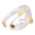 Adjustable Gold Fishes Rings Two Tone Alloy Jewelry Lightweight Design ...
